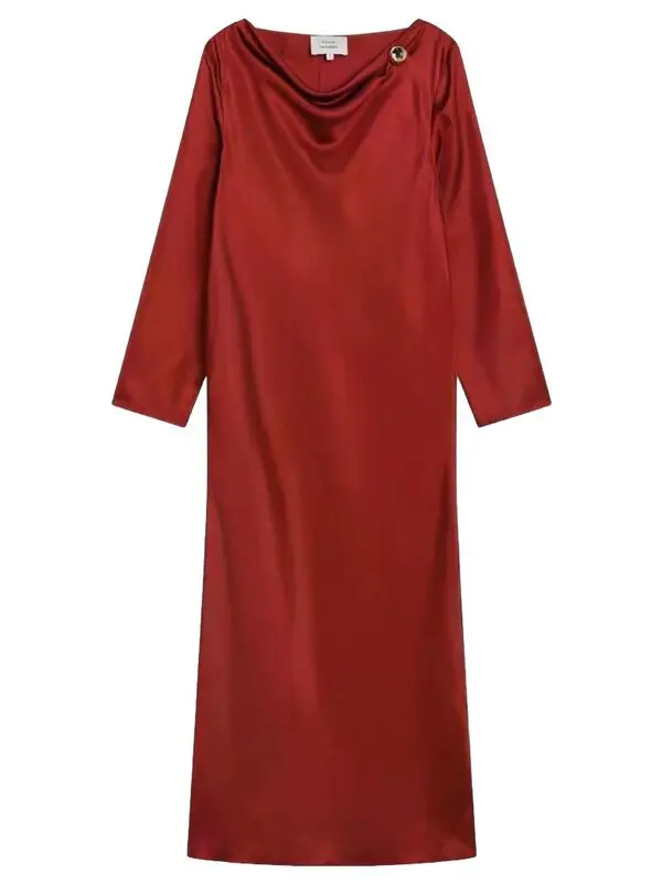 Loulou De Saison Zoya Draped Asymmetric Dress - Red