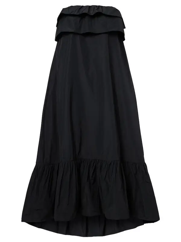 Saint Laurent Tiered Canvas Cocktail Dress - Black