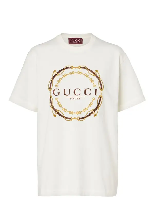 Gucci Logo Cotton Jersey T-shirt - White