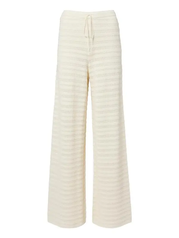 Faithfull The Brand Tanya Pointelle Wide-leg Pants - White
