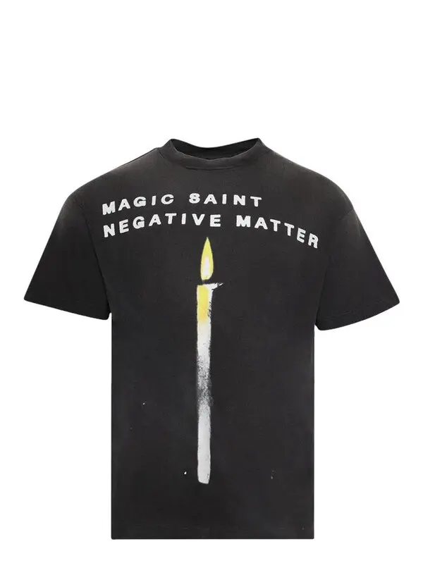 SAINT MXXXXXX Candle Short Sleeve Tee - Black
