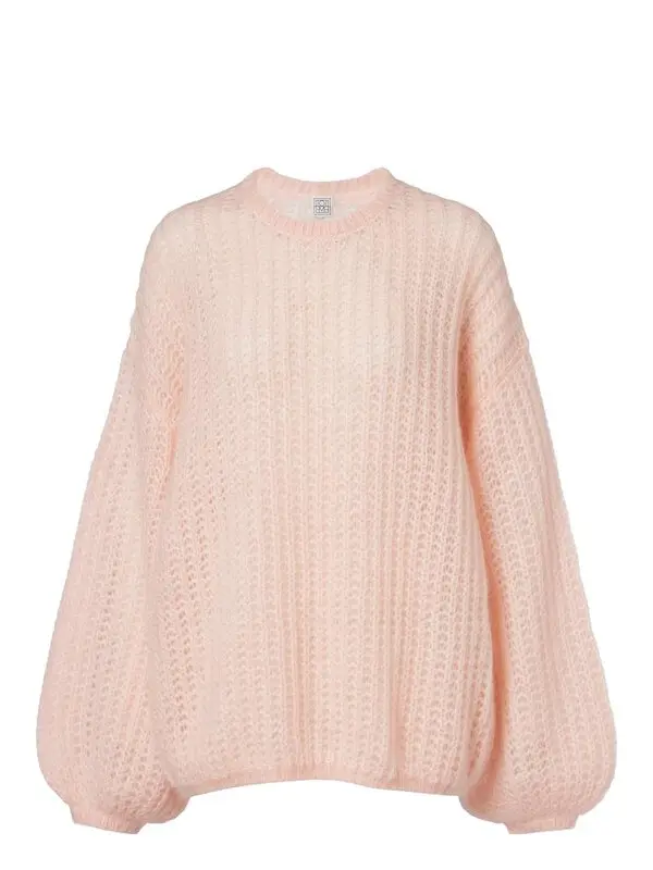 TOTEME Open-knit Mohair-blend Oversized Sweater - Pink