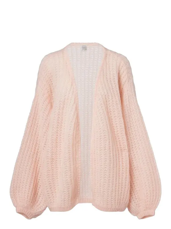 TOTEME Open-knit Mohair-blend Cardigan - Pink