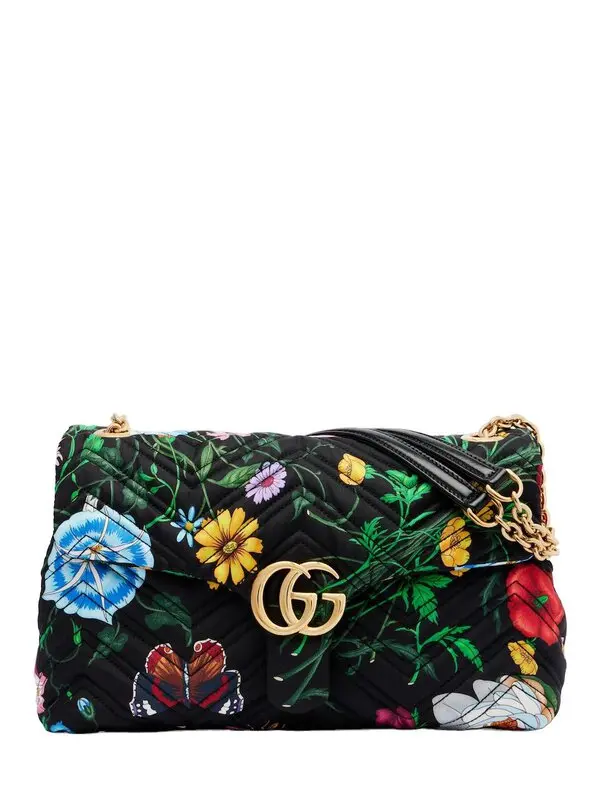 Gucci Gg Marmont Medium Floral Shoulder Bag - Multicoloured