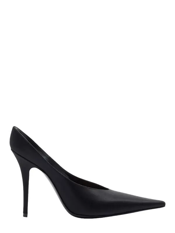 Amina Muaddi Anok Satin Mules - Black