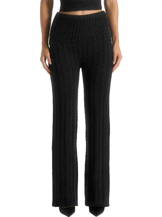Manière De Voir Cable Knit Fit & Flare Bottoms - Black