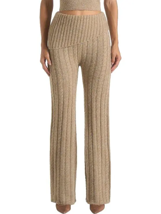 Manière De Voir Cable Knit Fit & Flare Bottoms - Taupe