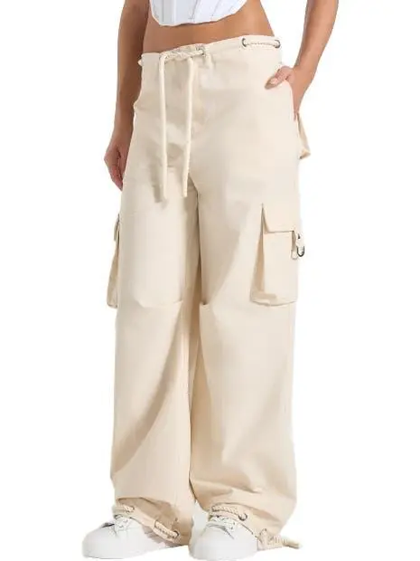 Manière De Voir Ripstop Parachute Cargo Pants - Cream
