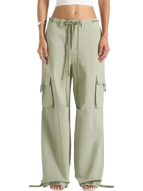 Manière De Voir Ripstop Parachute Cargo Pants - Sage