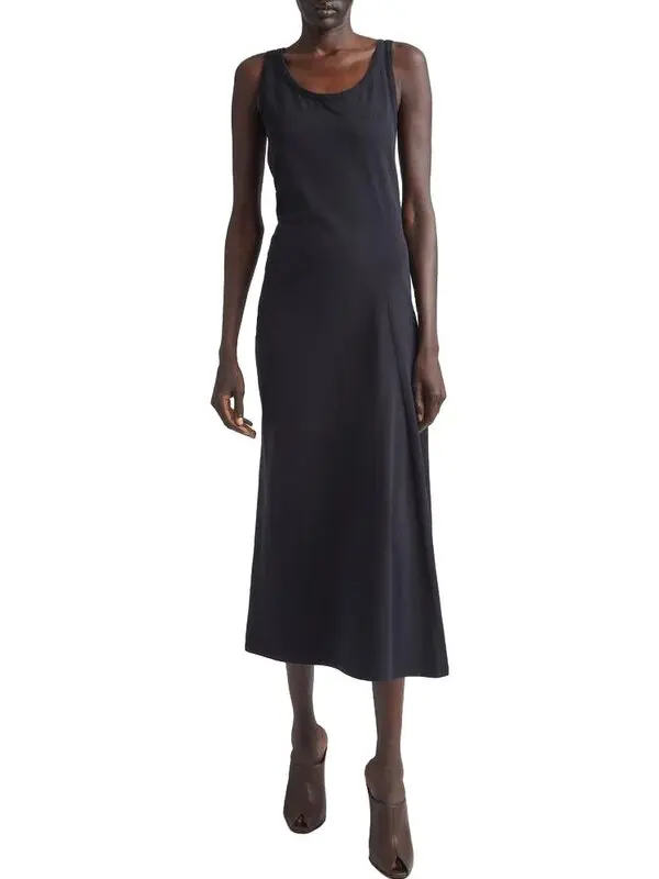 Alexander McQueen Ruched Cotton Jersey Tank Dress - Black