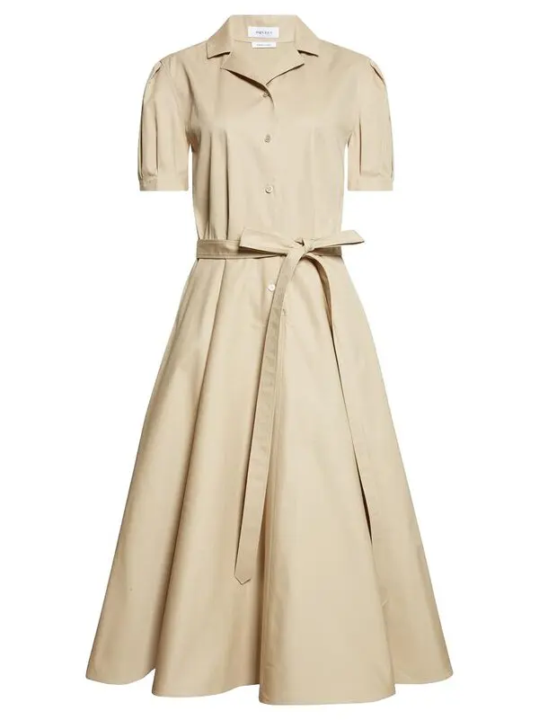 Alexander McQueen Belted Cotton Shirtdress - Uniform Beige