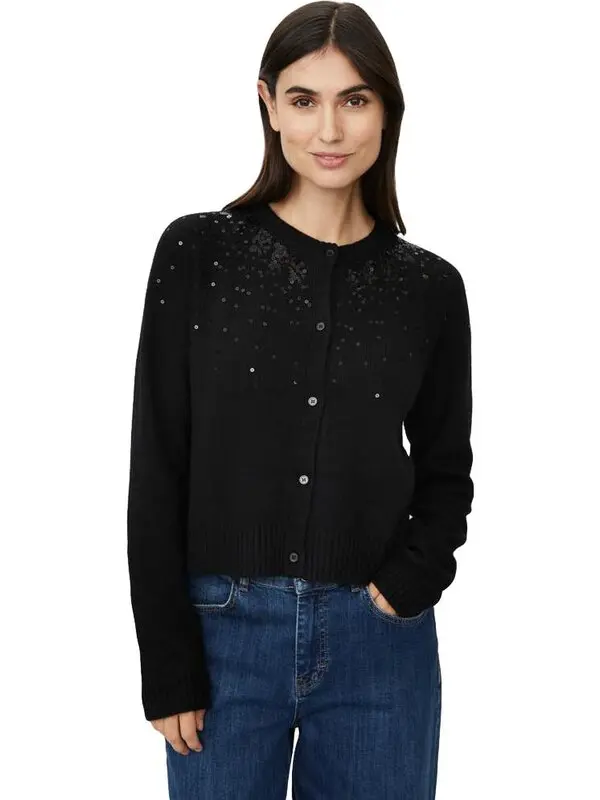 MASAI COPENHAGEN Malitana Sequined Button-front Cardigan - Black