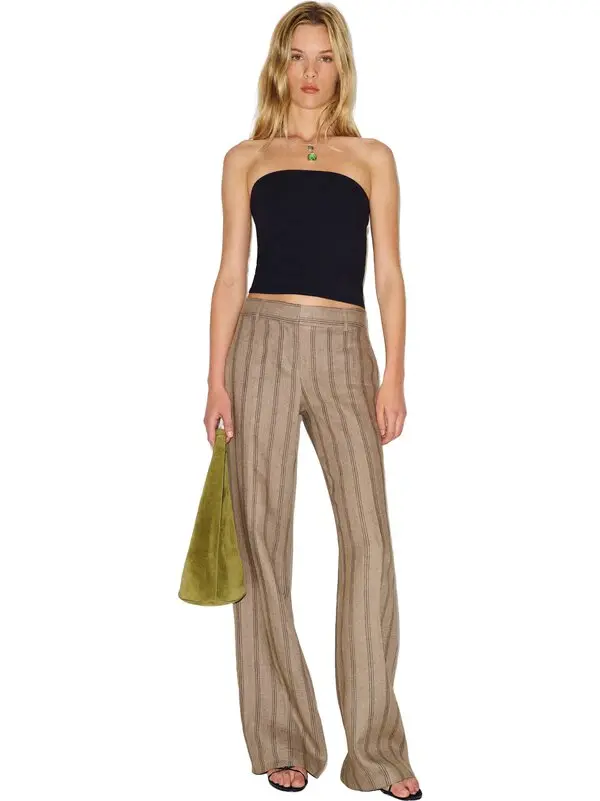 REFORMATION Gisele Low Rise Linen Pant - Natural