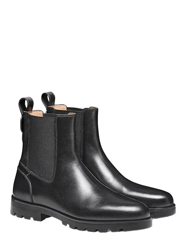 Santoni Leather Chelsea Boot - Black