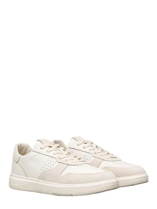 Clae Moses Leather Sneakers - Triple Off White Leather