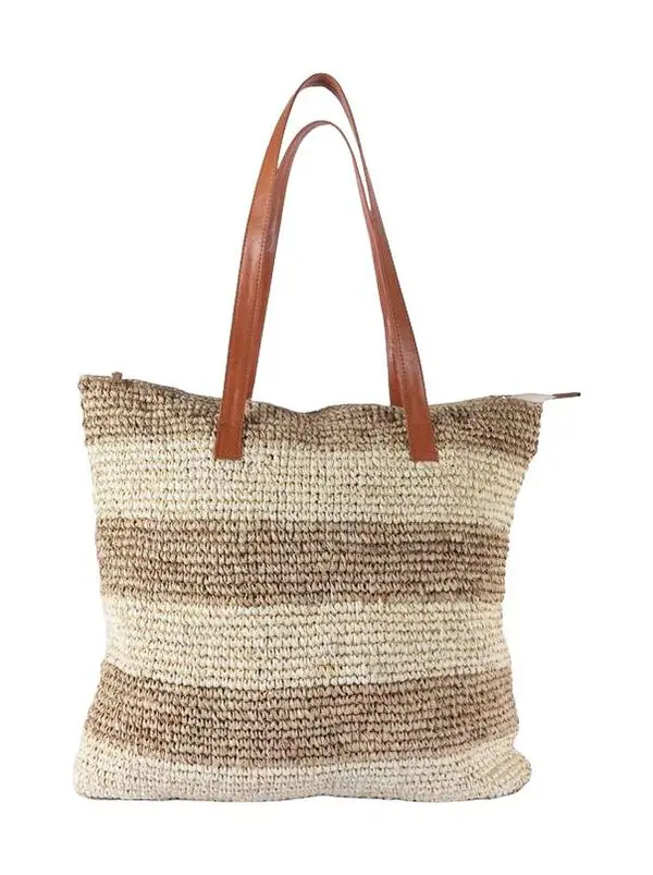 JELAVU Doris Raffia Tote - Natural/beige