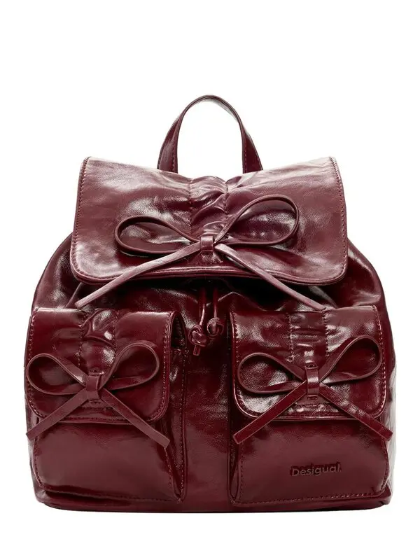 Desigual Mini Faux Leather Backpack - Burgundy