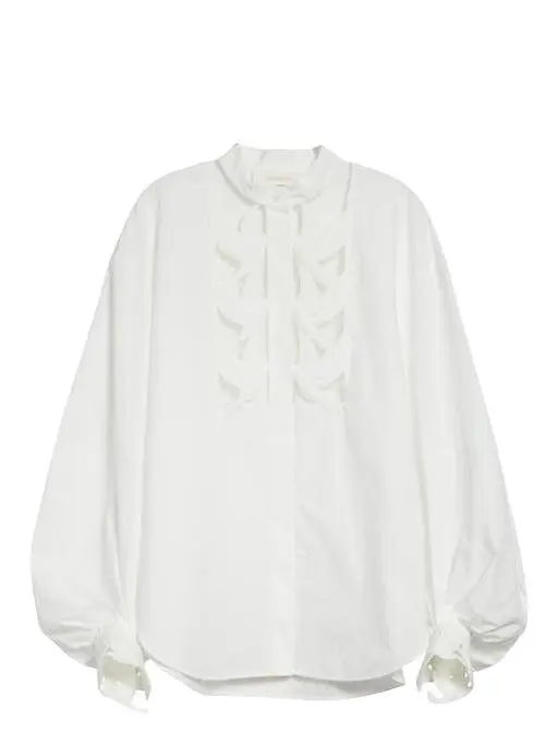 Zimmermann Kindred Spirit Luna Appliqué Button-up Shirt - Ivory
