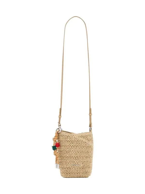 Desigual Straw Crossbody Bag - Dark Beige