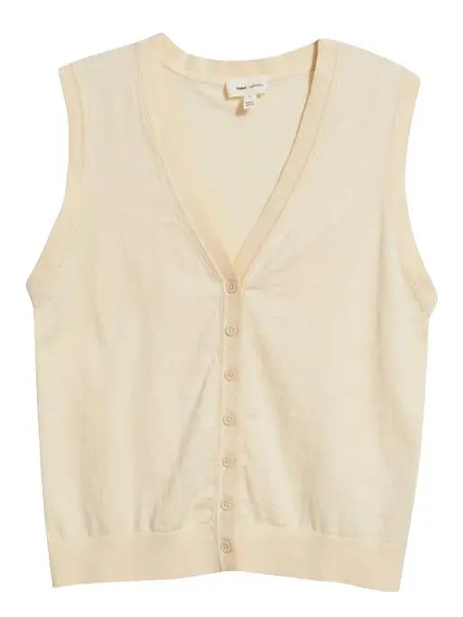 MAVI Button-front Cotton Sweater Vest - Vanilla