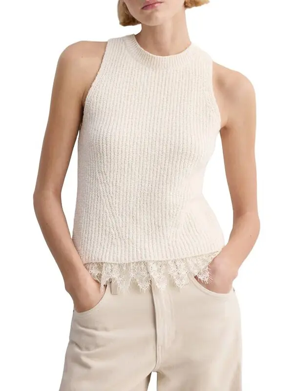 Mango Bruma Crop Sweater Tank - Ecru