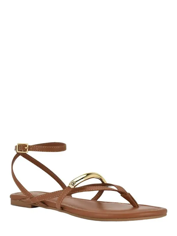 Nine West Bretta Ankle Strap Sandal - Medium Brown