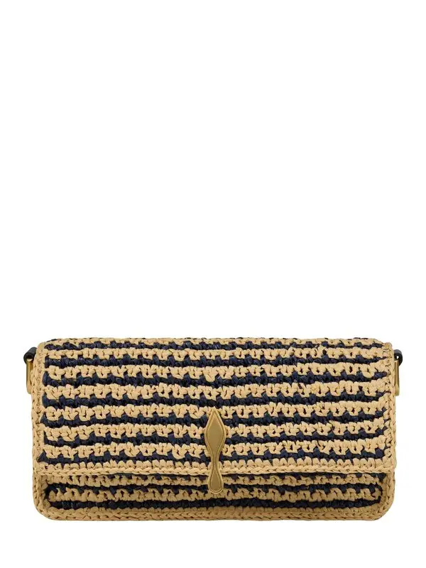 CHRISTIAN LOUBOUTIN Mini Bettina Raffia Clutch - 3373 Naturel/last Night