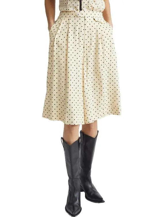 Undercover Polka Dot Wide Leg Shorts - Ivory Base