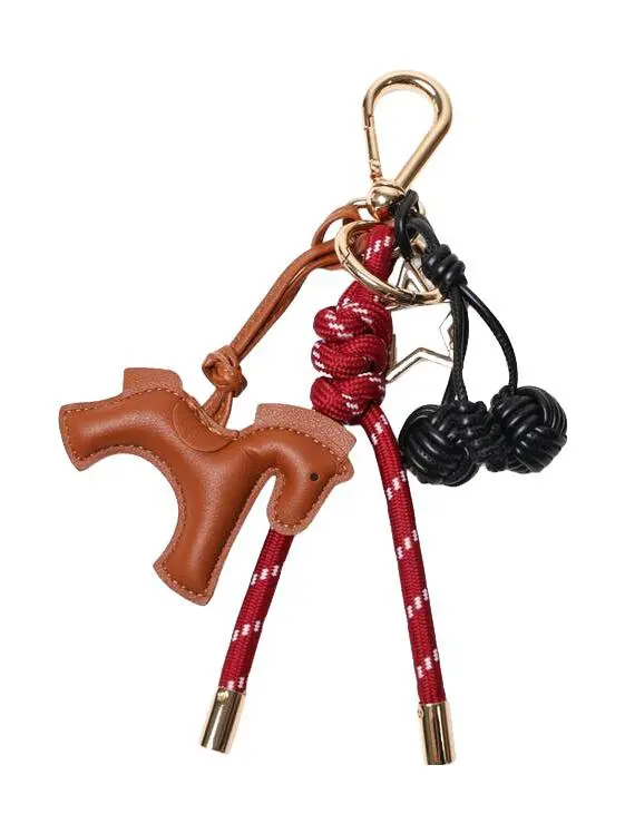 POP UPS BRAND Key Chain With Charms - Red/brown Horse