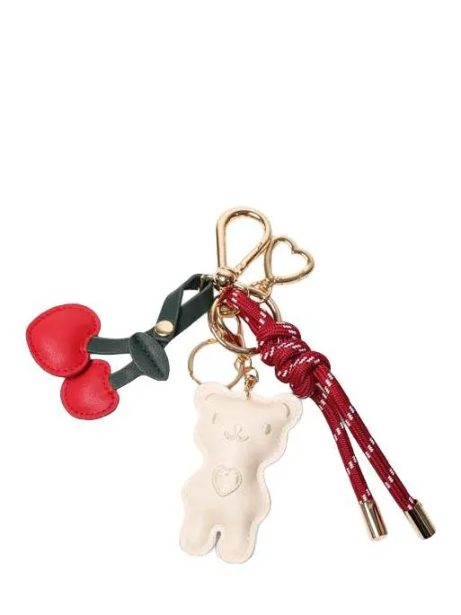 POP UPS BRAND Key Chain With Charms - Red/whtie Bear