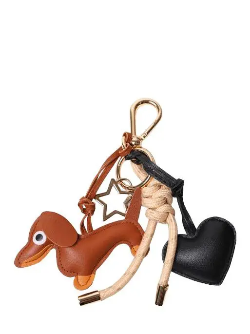 POP UPS BRAND Key Chain With Charms - Tan/brown Dog