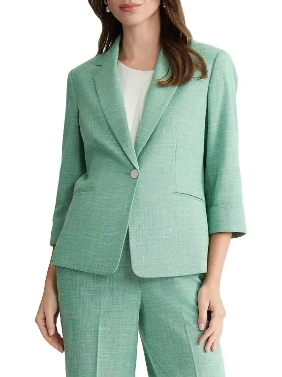 KASPER One-button Blazer With Cuffed Sleeves - Lushgreen