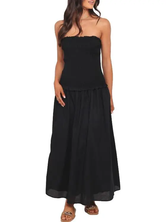PETAL & PUP Cotton & Linen Maxi Dress - Black
