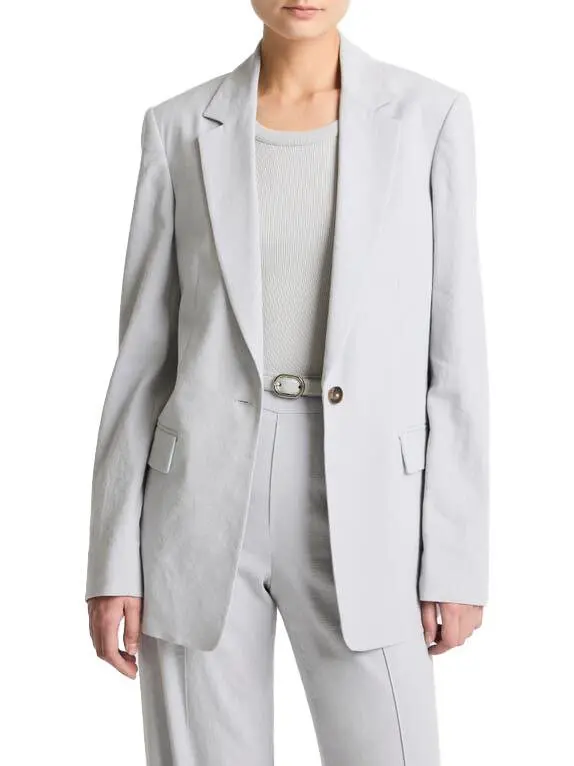 Vince Cotton And Modal Blend Blazer - Bay Mist
