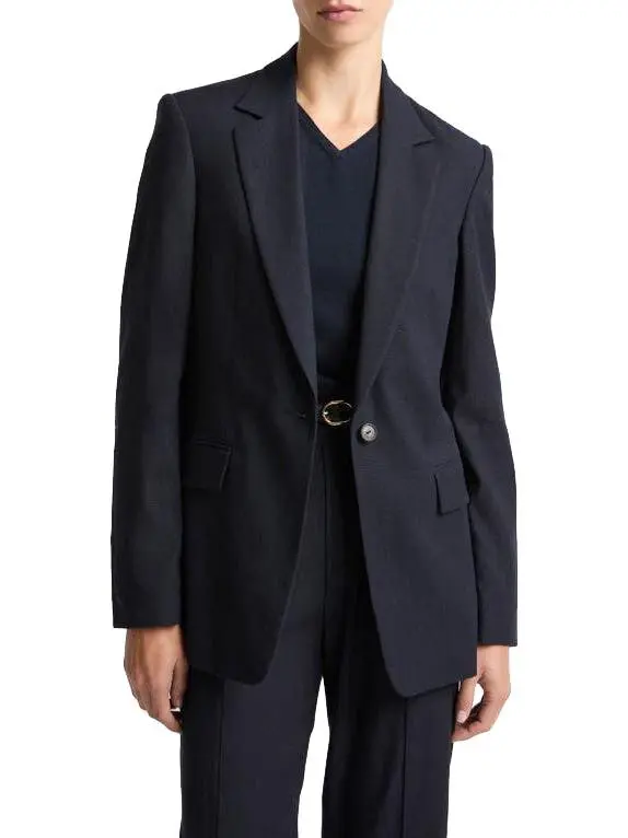 Vince One-button Linen Blend Blazer - Coastal