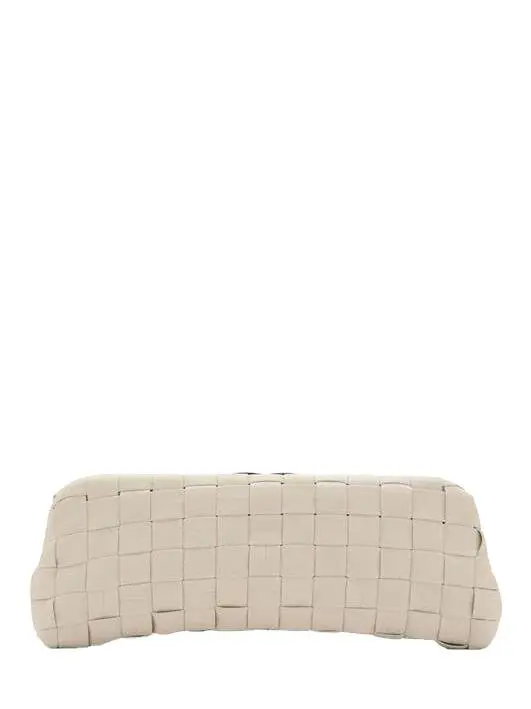 Mango Braided Faux Leather Frame Clutch - Off White