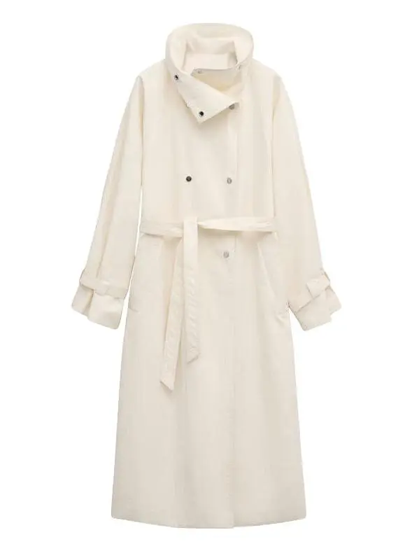 Mango Oversized Cotton-blend Trench Coat - Ecru