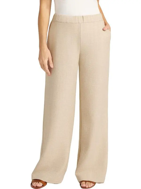 Matty M. Sadie Wide Leg Pull-on Pants - Natural