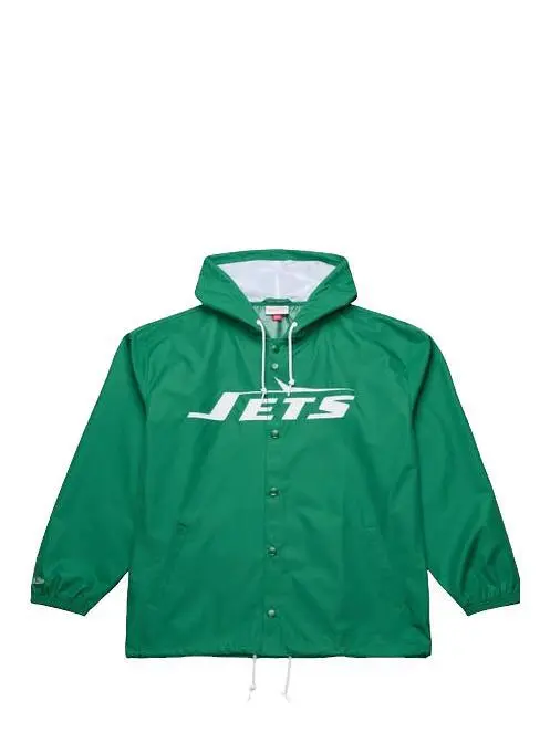Mitchell & Ness New York Jets Coaches Full-snap Hooded Windbreaker Jacket - Green