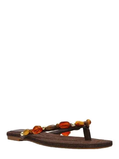 Steve Madden Marble Embellished Flip Flop - Brown Multi