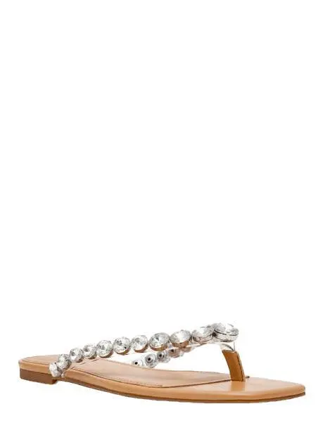 Steve Madden Marble Embellished Flip Flop - Silver Multi