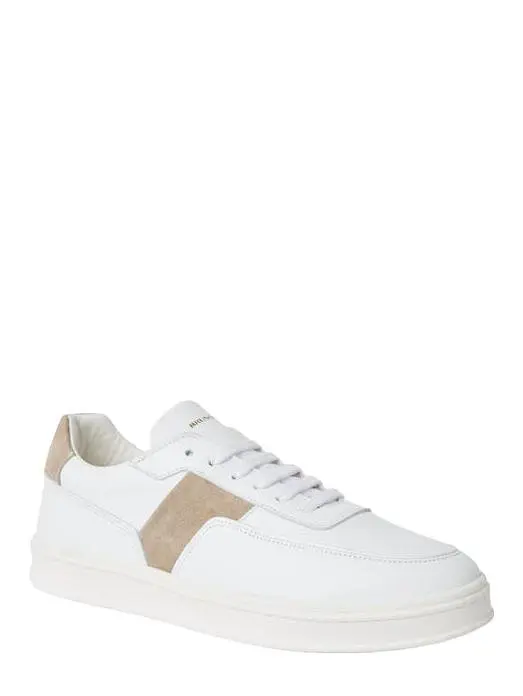 Bruno Magli Ponza Leather Sneaker - White/beige Suede