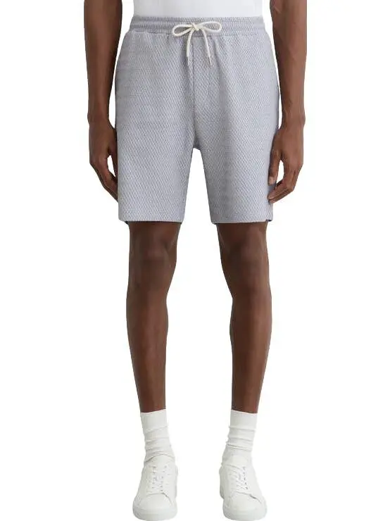 REISS Nicola Textured Shorts - Soft Blue