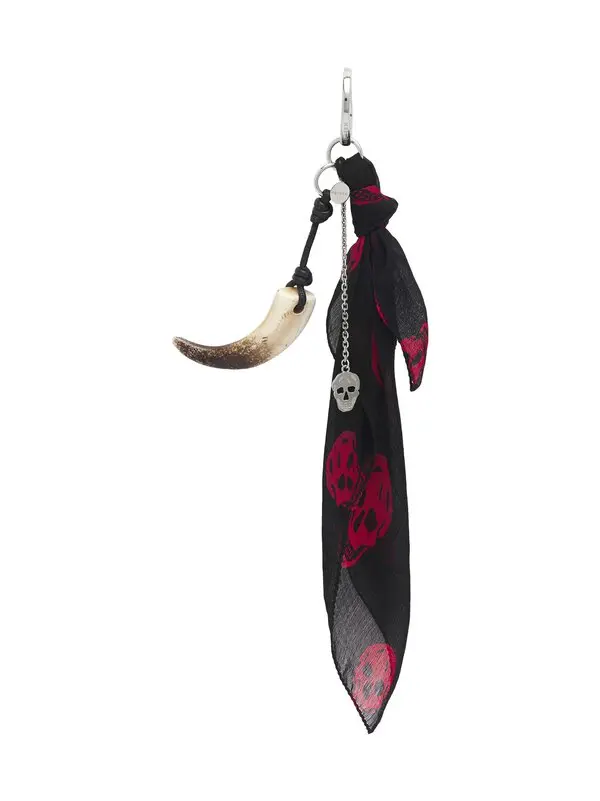 Alexander McQueen Scarf & Horn Charm - Black/red