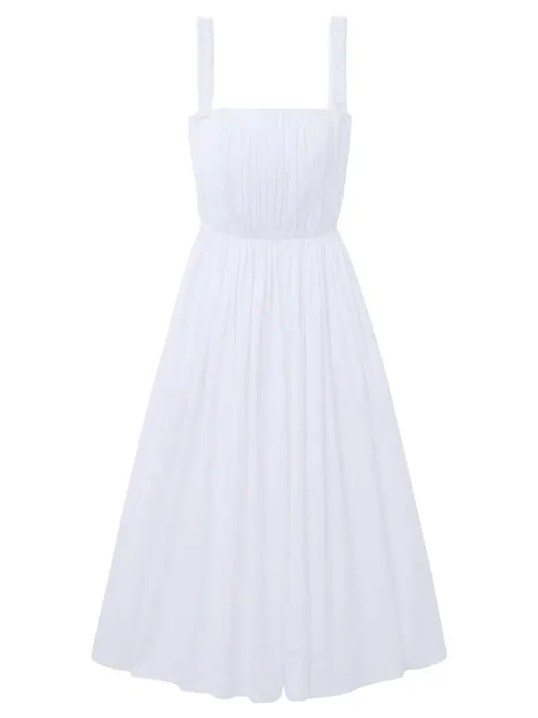Alexander McQueen Gathered Midi Dress - Optical White