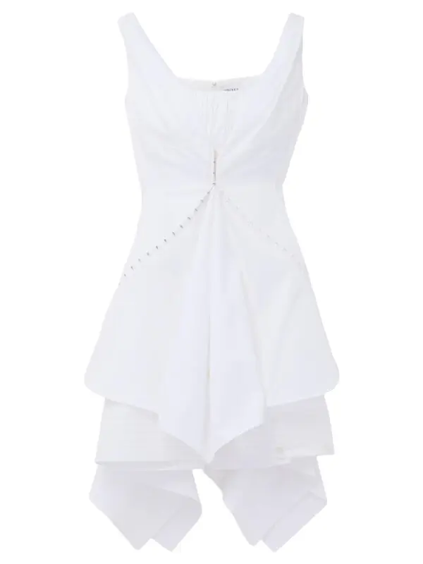 Alexander McQueen Gathered Mini Shirt Dress - Optical White