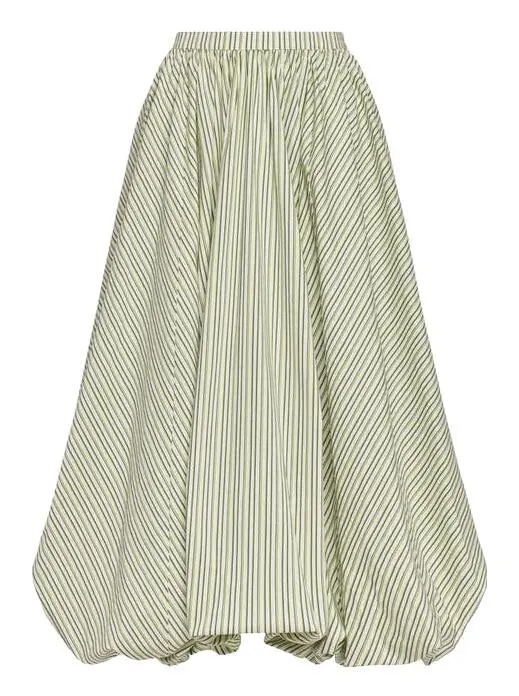 Cinq À Sept Sophie Stripe Cellah Skirt - Ivory/lime