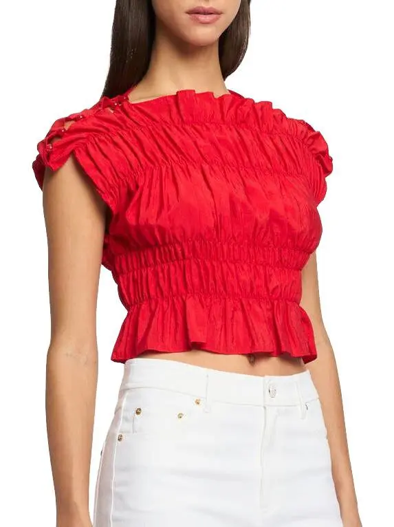 Cinq À Sept Evalina Crop Top - Goji Berry