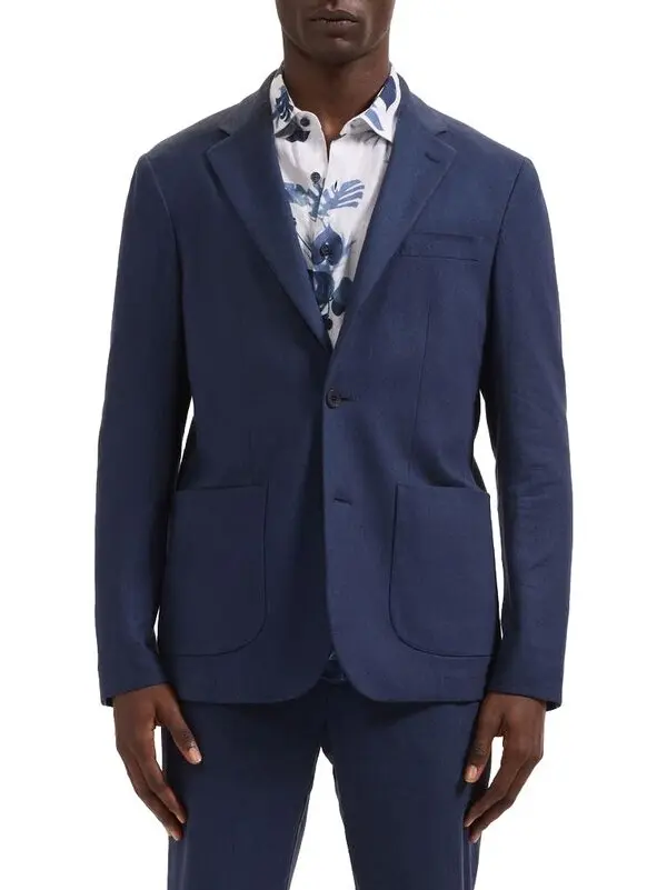 Bugatchi Aerolinen Linen Blend Sport Coat - Navy
