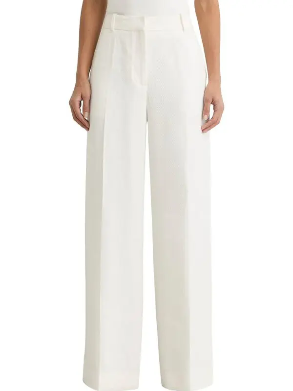 REISS Alyx Linen Blend Wide Leg Trousers - White